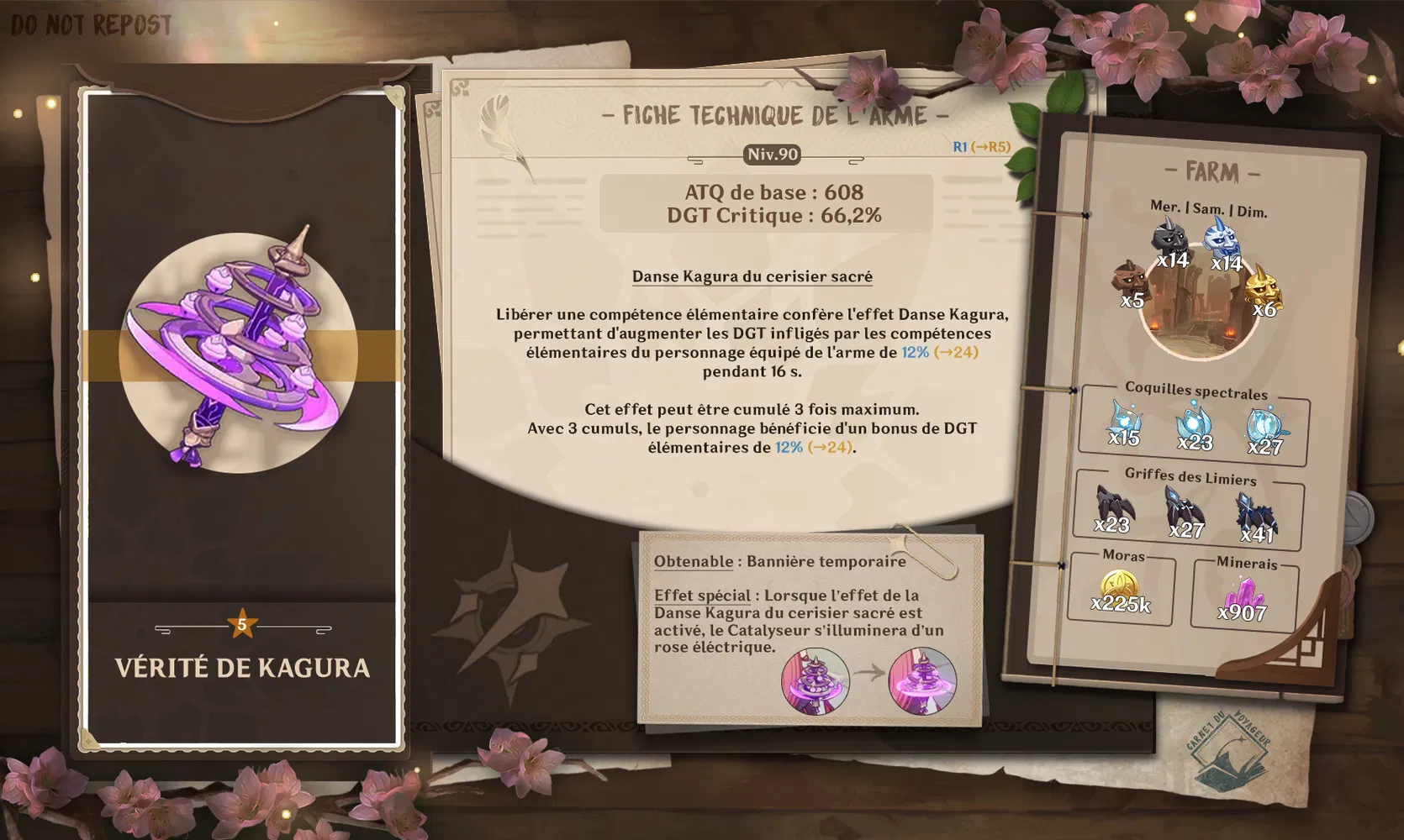 [Version 3.7] Vérité de Kagura | Analyse de l'arme + Routes de farm ...