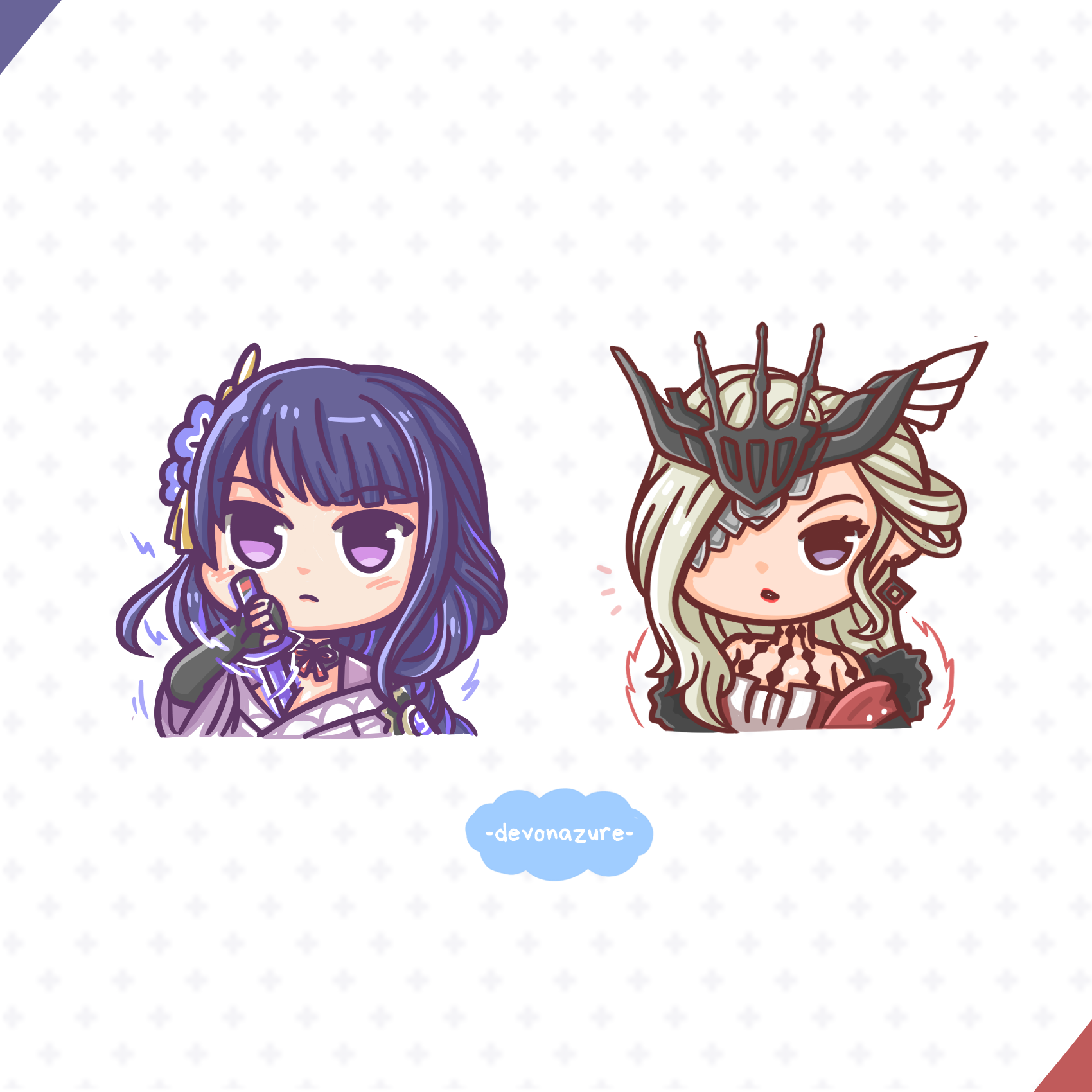 Raiden Shogun & La Signora Chibis Genshin Impact | HoYoLAB