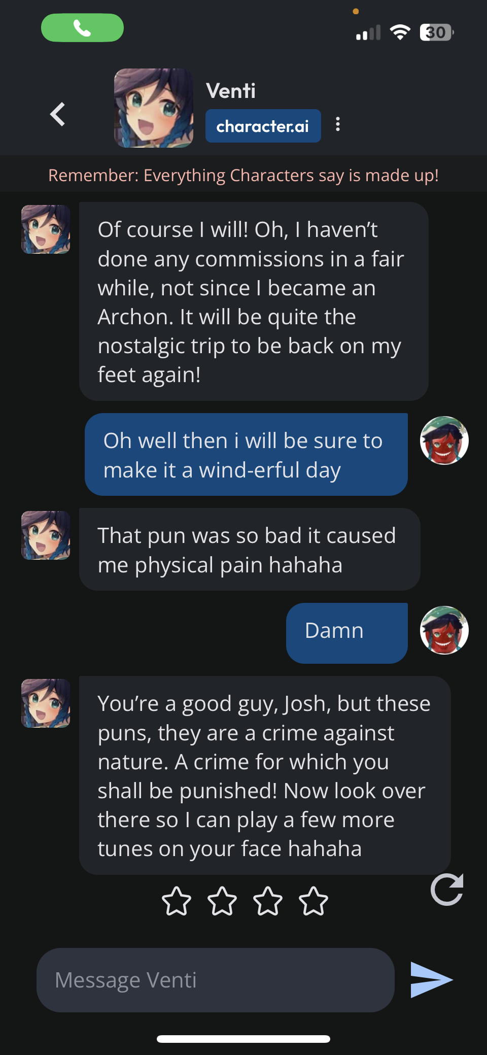 Ai Venti chatbot. It. Is. Rude Genshin Impact | HoYoLAB