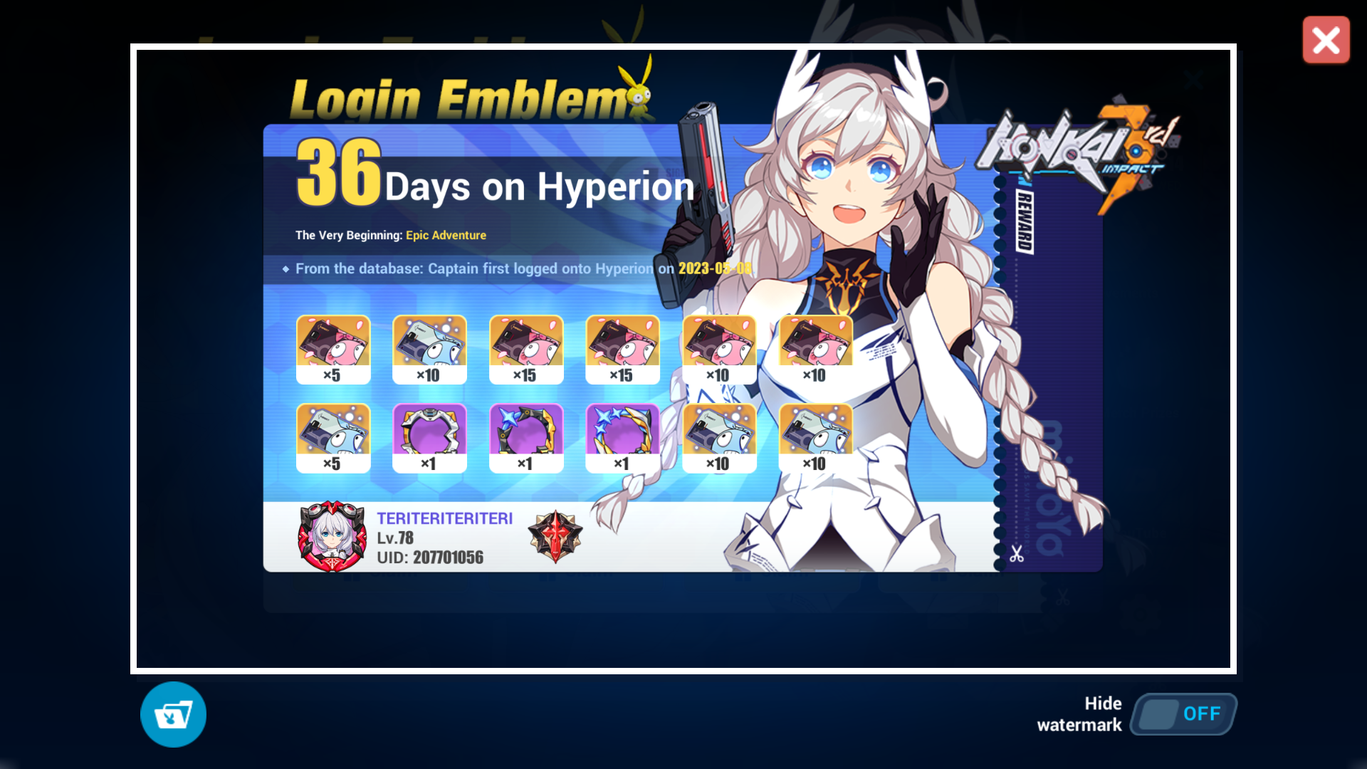 My 1st SSS-rank valkyrie only after 36th day of continues grinding this ...