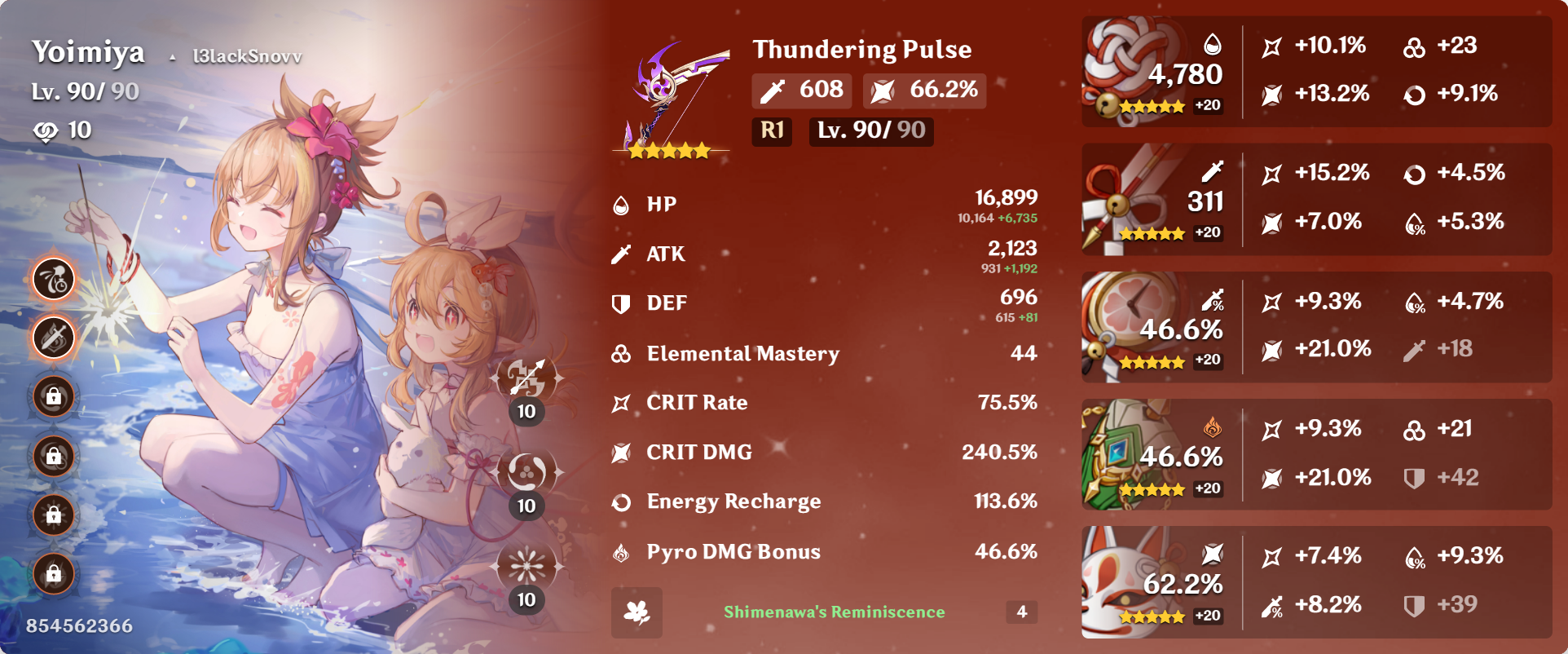 My current Yoimiya Stats (June 15th 2023) Genshin Impact | HoYoLAB
