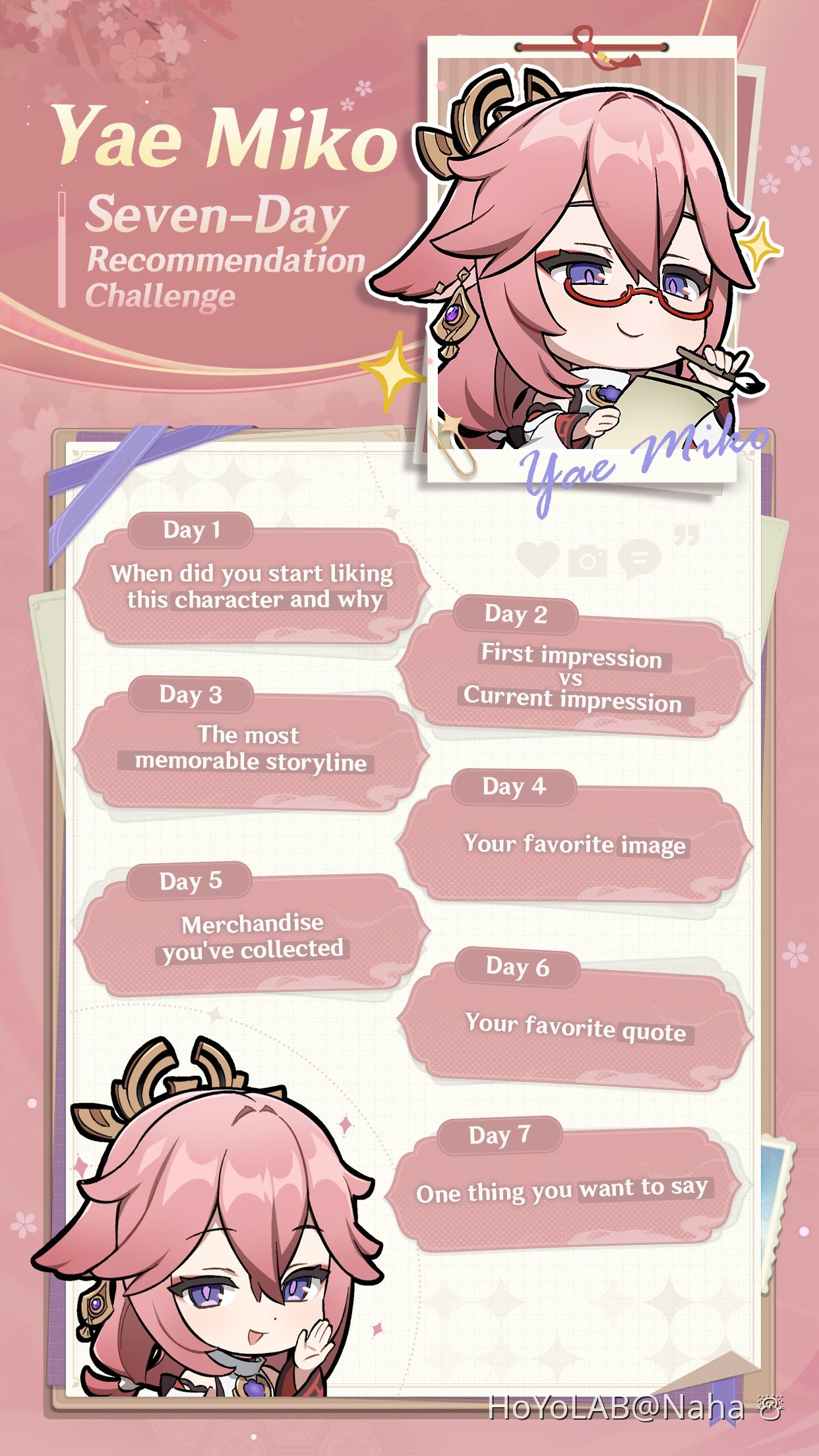 Help: (Yae Miko) 7-Day Recommendation Challenge Genshin Impact | HoYoLAB