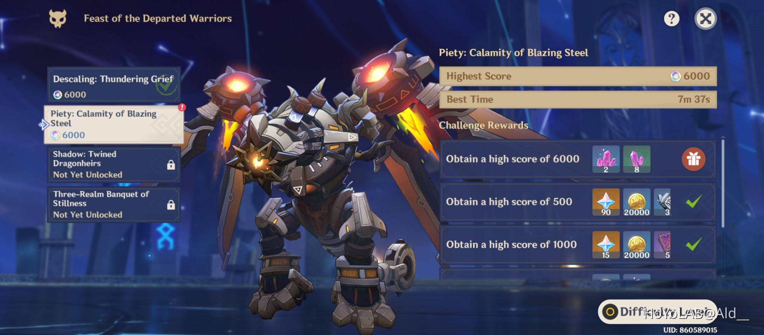 Solo AR45 F2P on Feast of the Departed Warriors Day 2 Genshin Impact ...