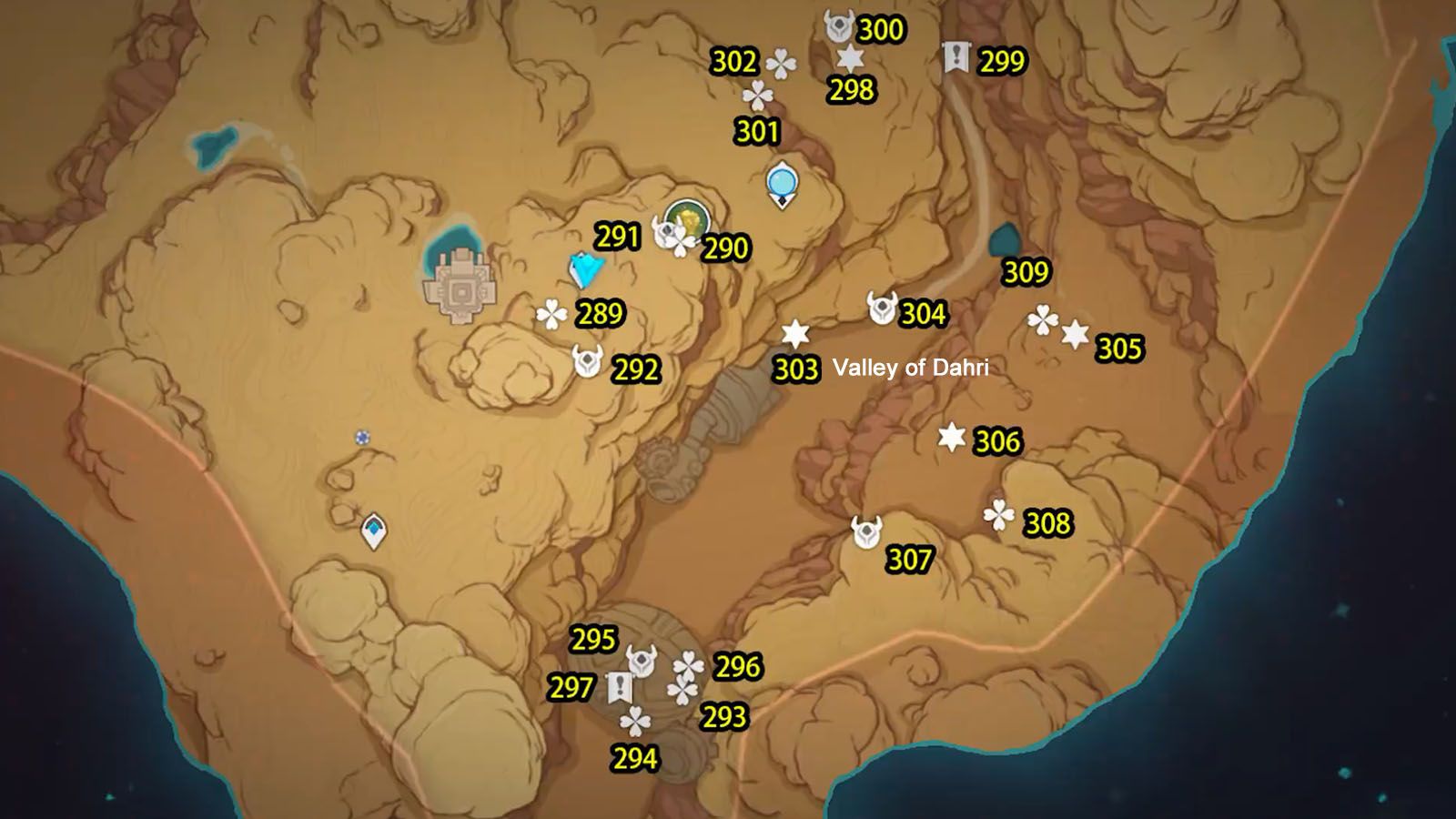 Sumeru Desert Chest Collection Guide 24 — Valley of Dahri (289-309 ...