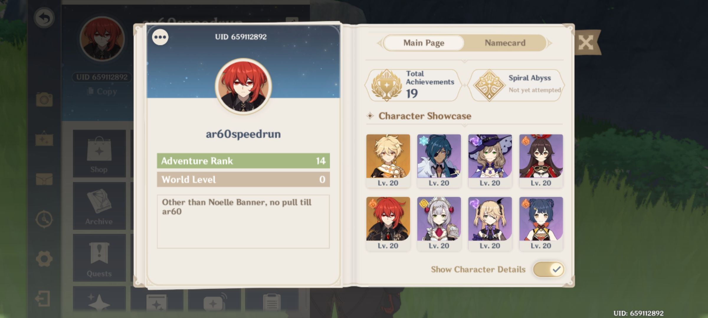 Speedrun to ar 60, Entry 3: Mondstadt Exploration/Character Levels ...