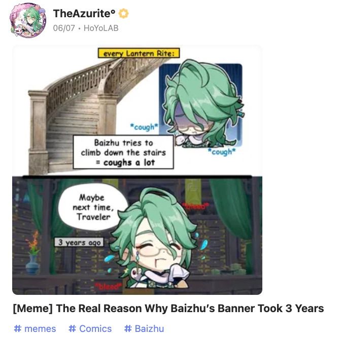 Baizhu memes Genshin Impact | HoYoLAB
