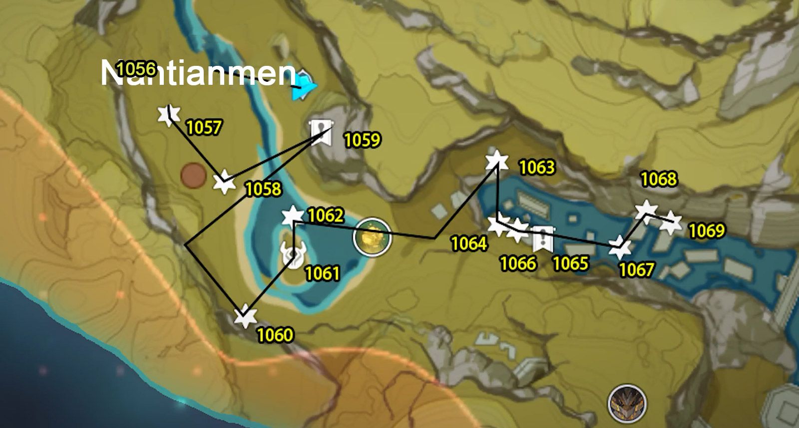 Liyue Chest Collection Guide 56 — Nantianmen II (#1056-1069) Genshin Impact | HoYoLAB