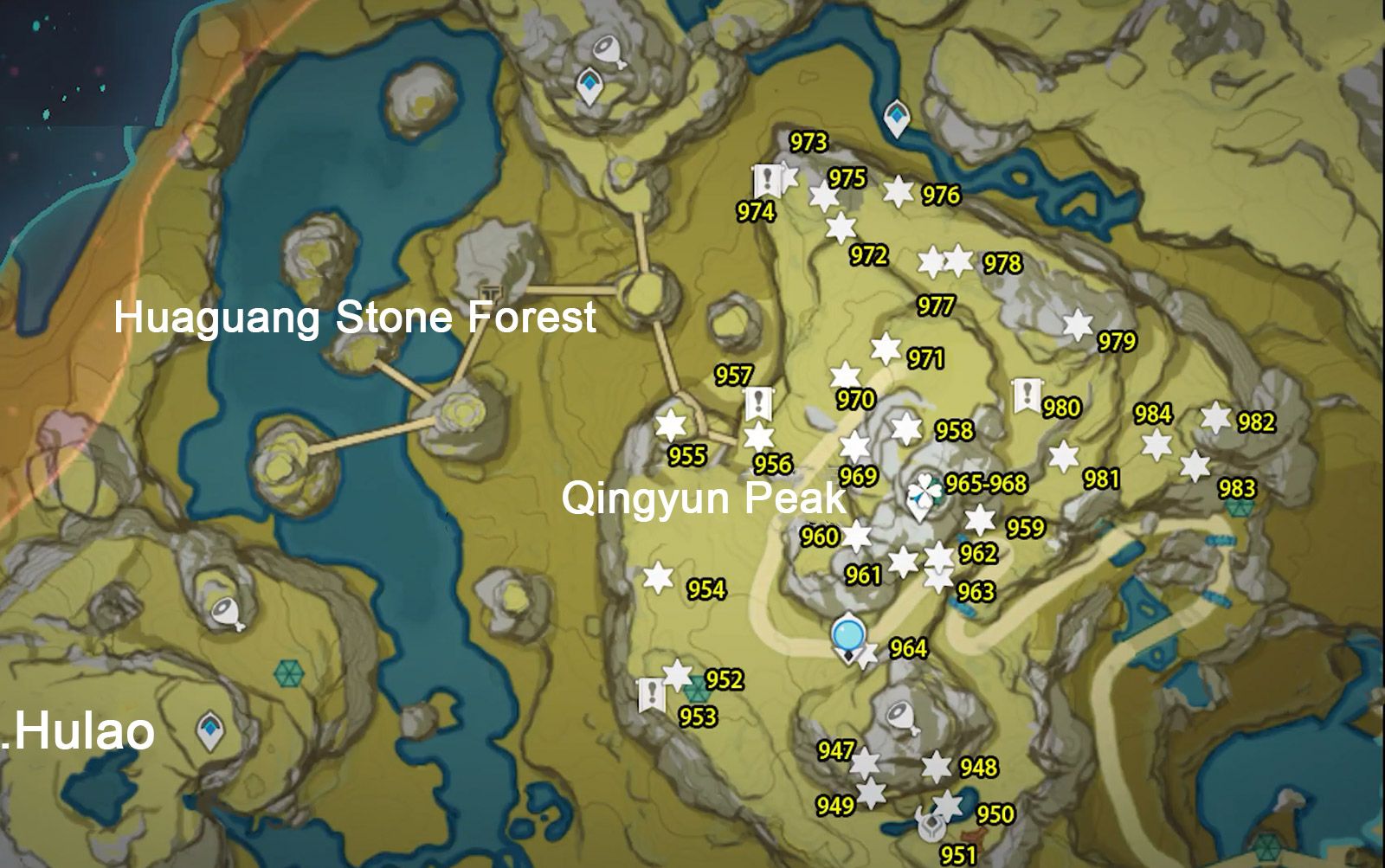 Liyue Chest Collection Guide 50 — Qingyun Peak I (#947-964) Genshin ...