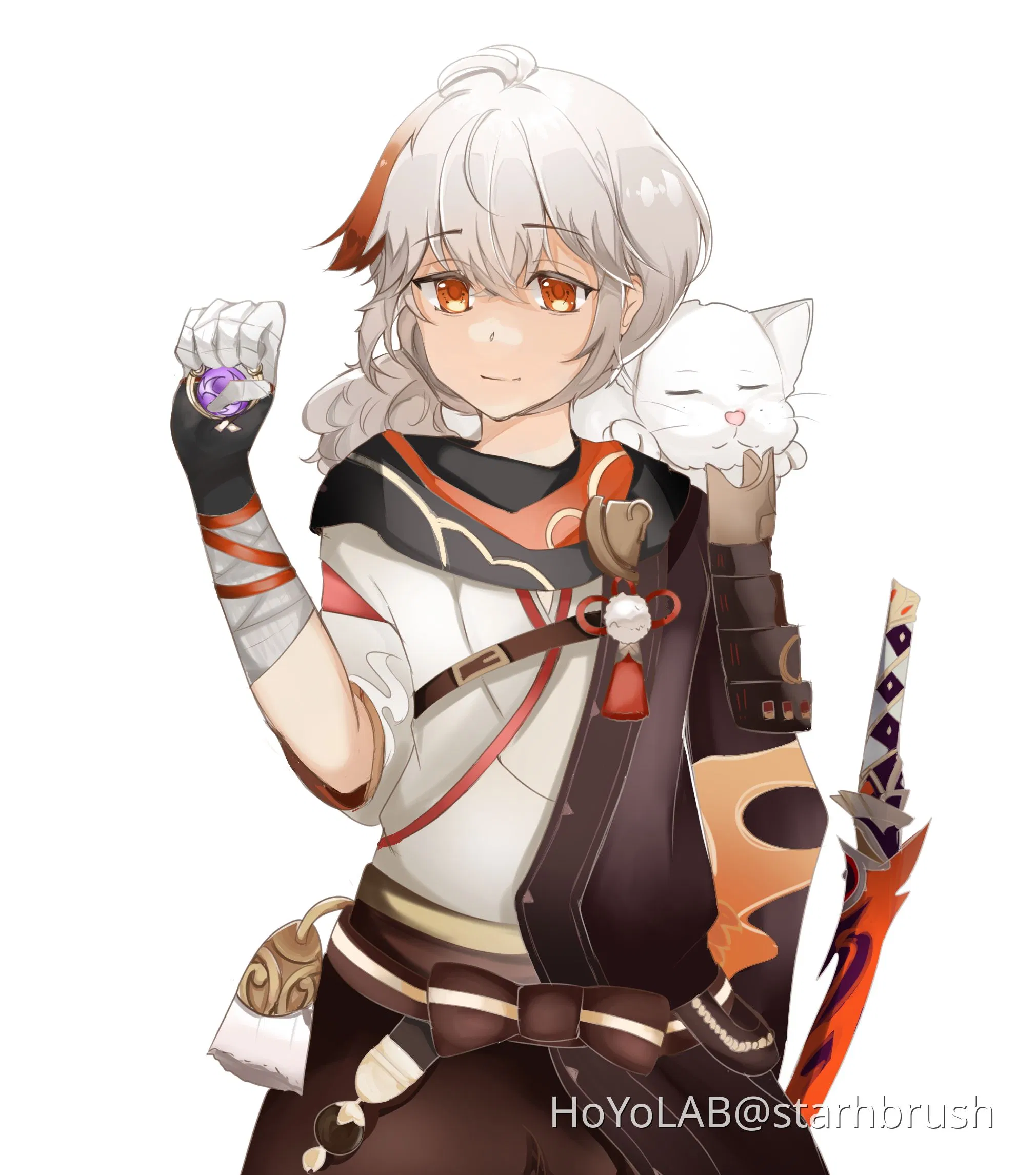 Scarlet Leaves Pursue Wild Waves - Kazuha Artwork Genshin Impact | HoYoLAB