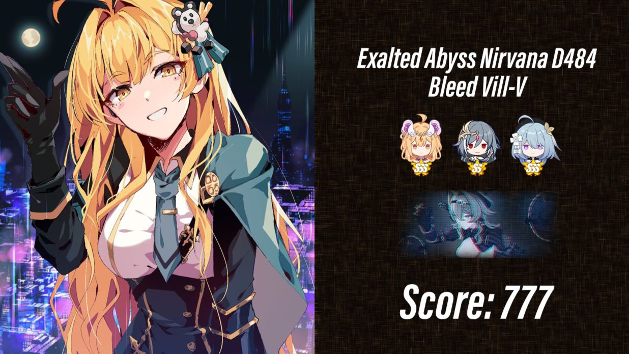 EX Abyss Nirvana - Bleed Vill-VD484 (778 Points) VQ (SSS)/HoS (SS0)/SI (SSS) Honkai Impact 3rd ...