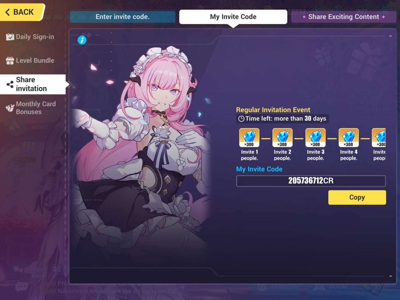 can someone use my invitation code :D Honkai Impact 3rd | HoYoLAB