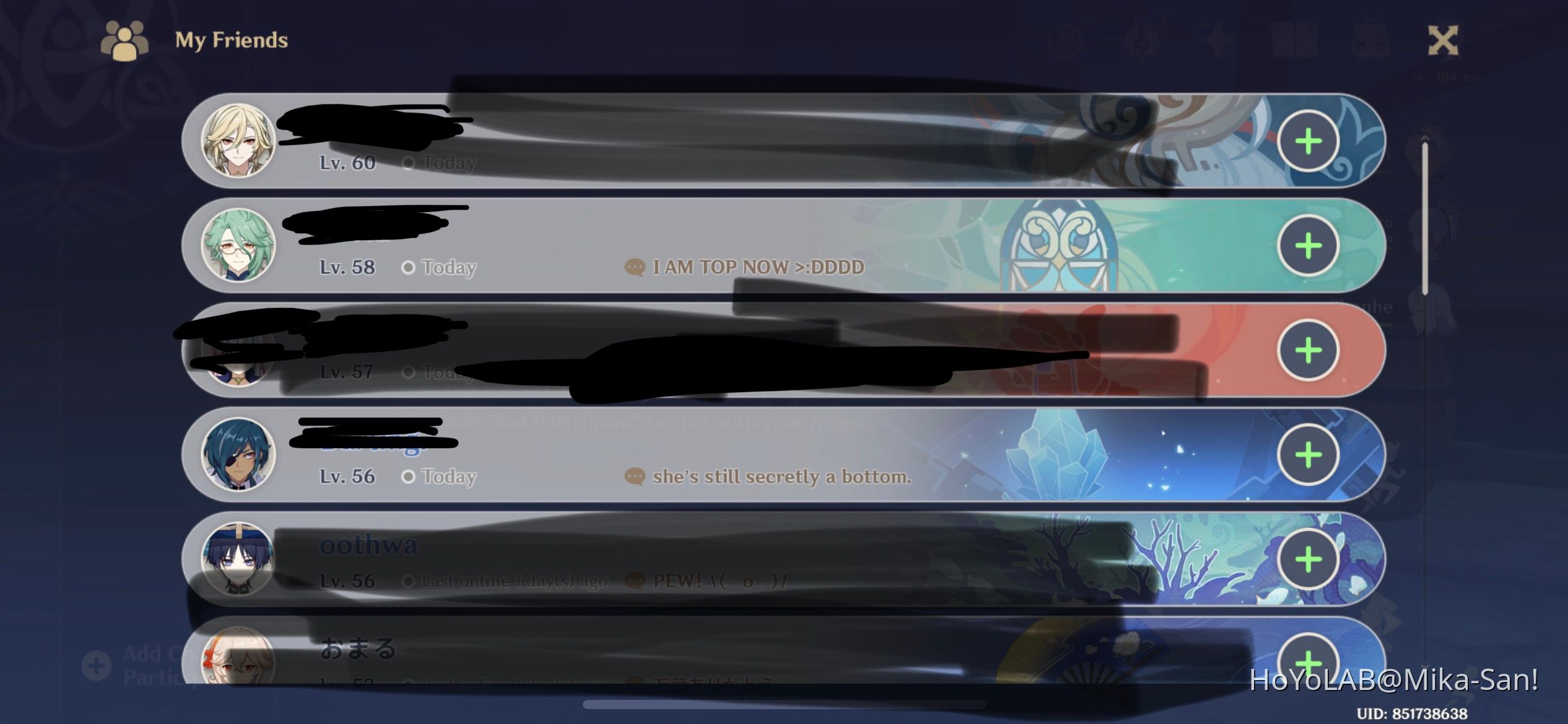 Matching signatures in my friend list💀💀 Genshin Impact | HoYoLAB