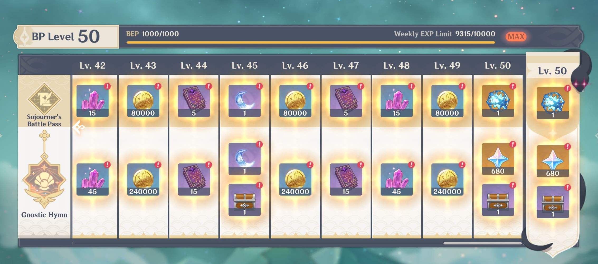 Waiting until Level 50 to Collect the Battle Pass Genshin Impact | HoYoLAB
