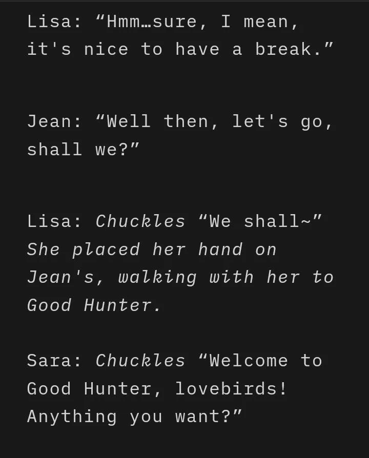 Chapter 8; Jean x Lisa by yours truly~ Genshin Impact | HoYoLAB
