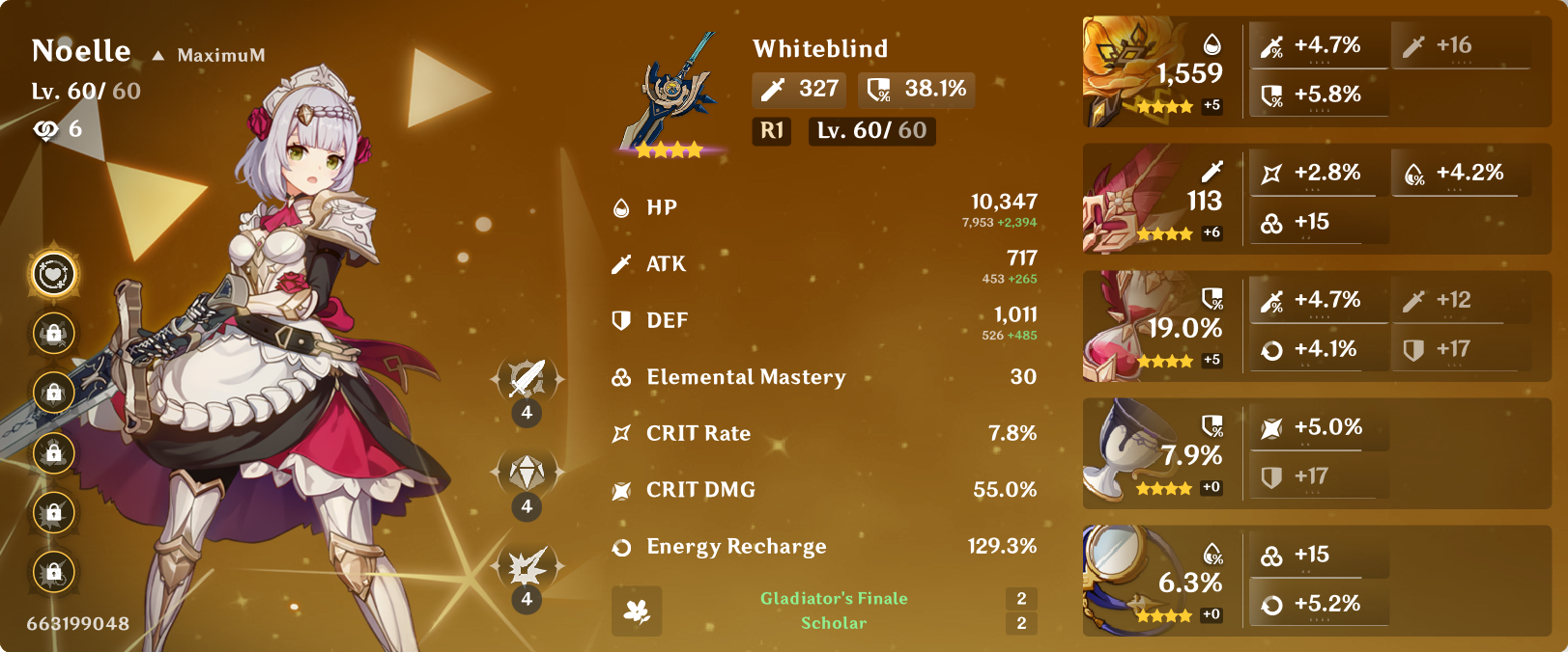 Rate my Noelle build? (1-10) Genshin Impact | HoYoLAB