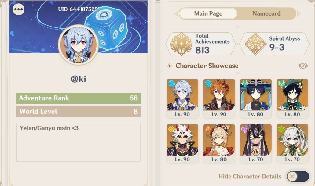 My acc! 🩵 Genshin Impact | HoYoLAB