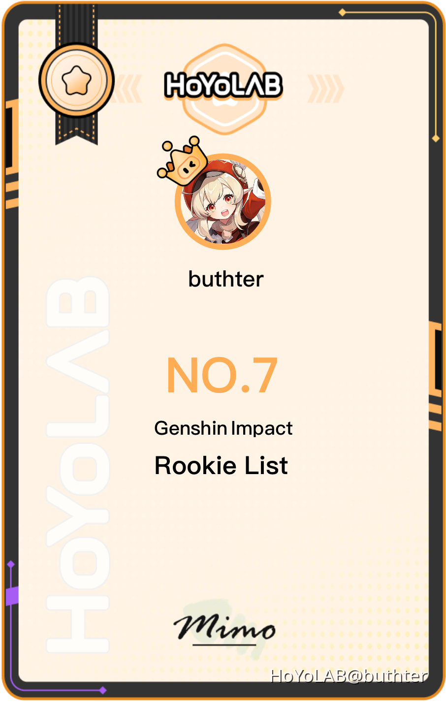 THANK YOU EVERYONE WHO HELPED ME REACH #7 IN ROOKIE RANK!!! | HoYoLAB