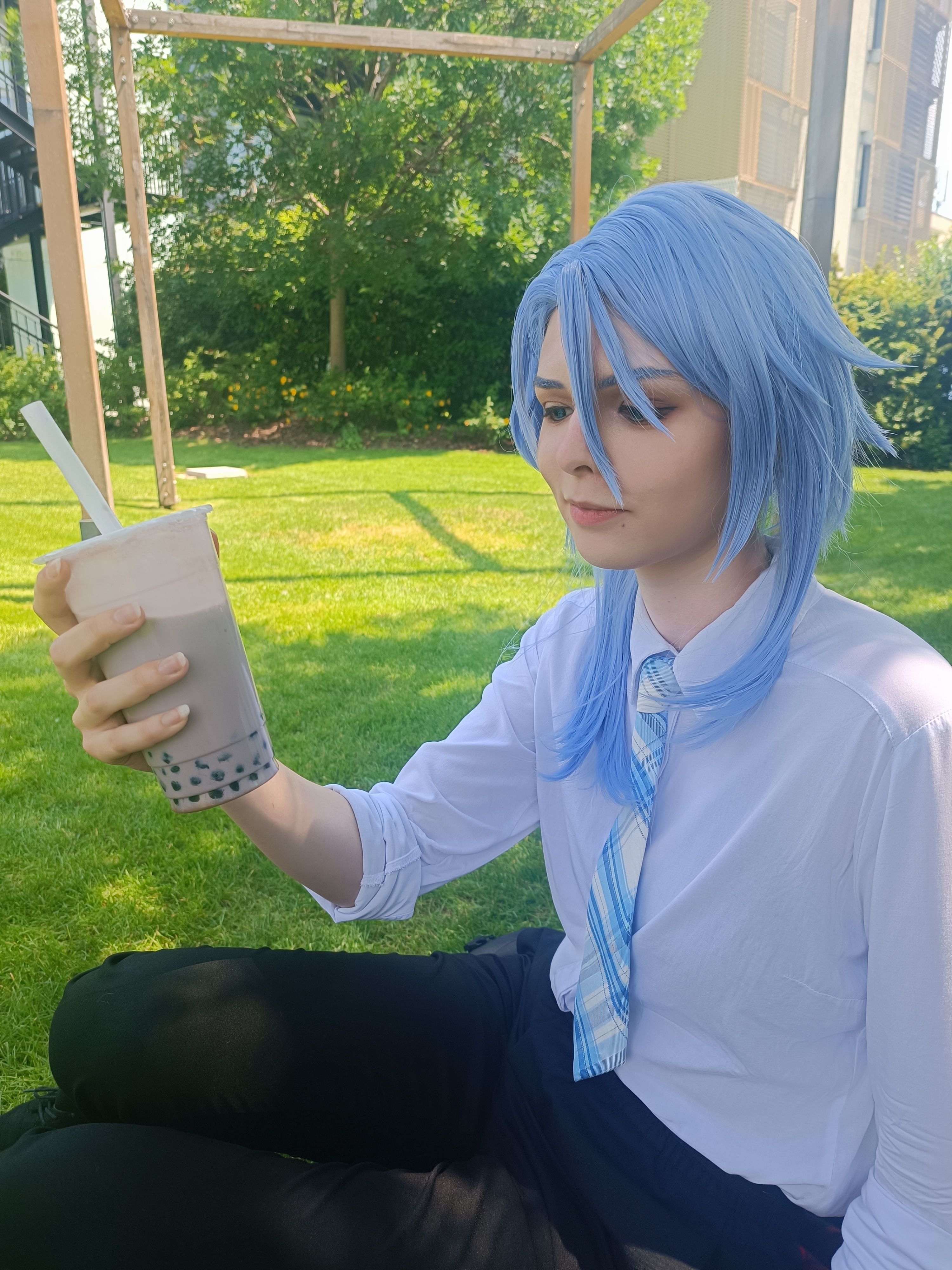 Ayato enjoying his boba tea Genshin Impact | HoYoLAB