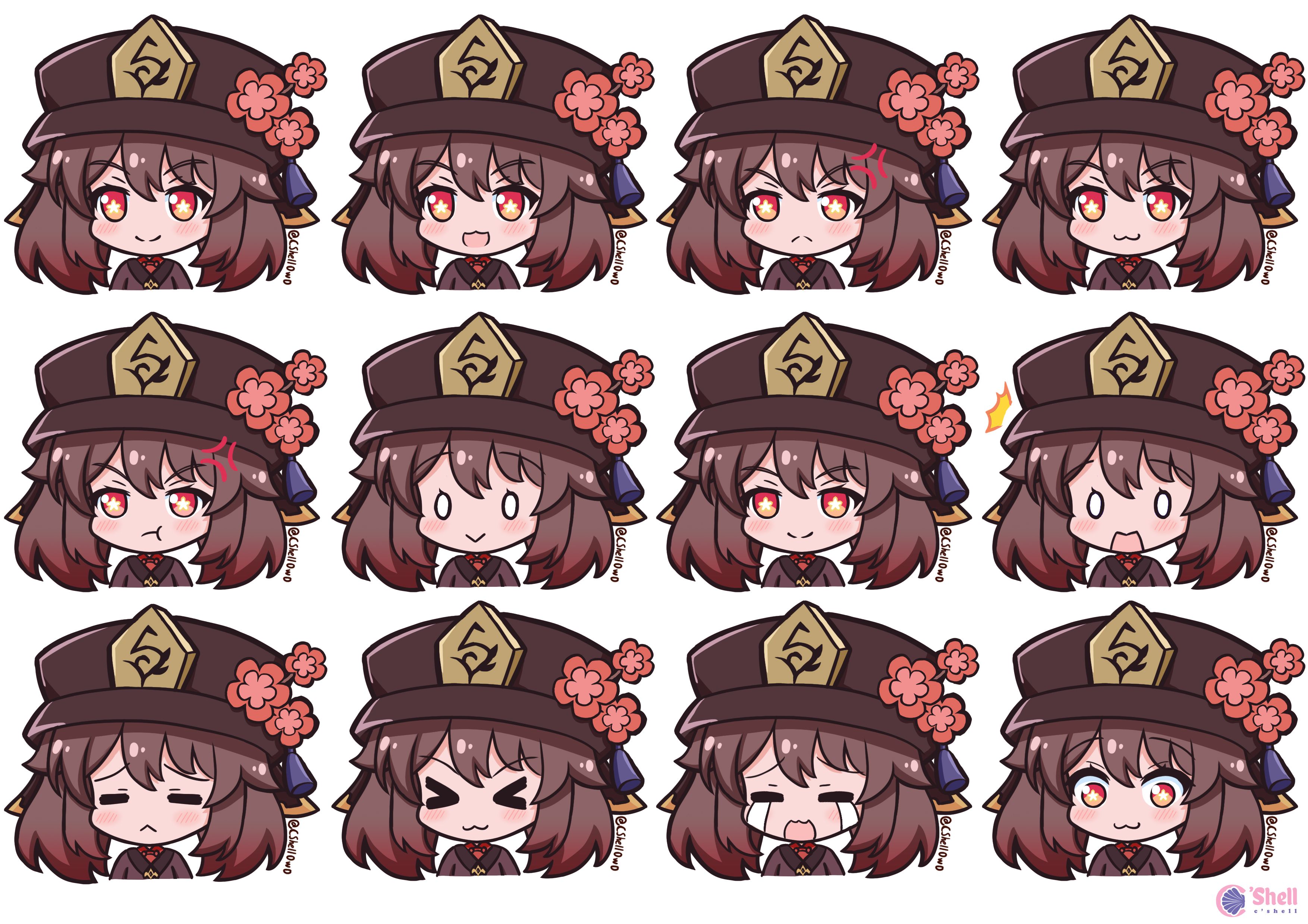 hutao chibi Emotion pack Vol:1 Genshin Impact | HoYoLAB
