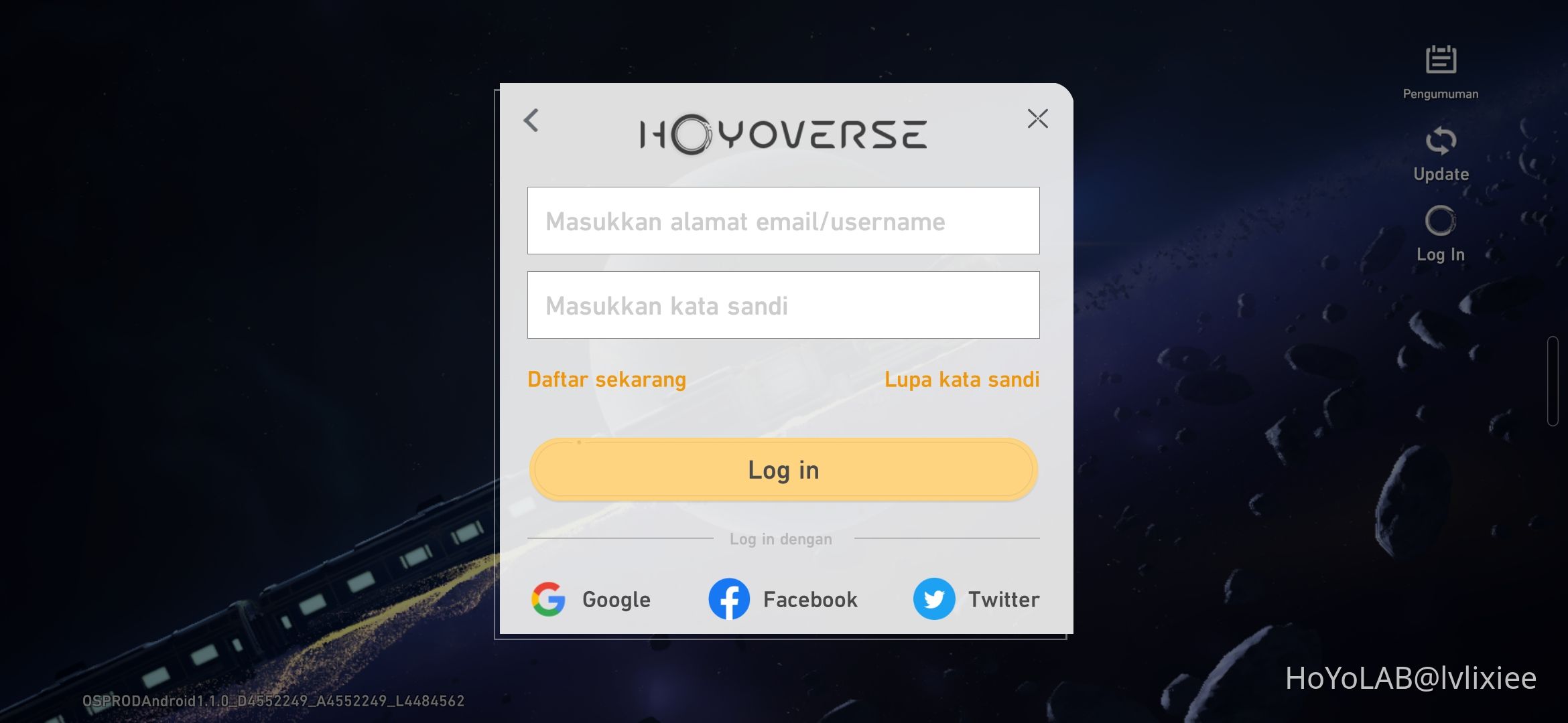 Aku login hsr pake akun gugel. Aku rencananya mau hapus apk hsr tapi ...