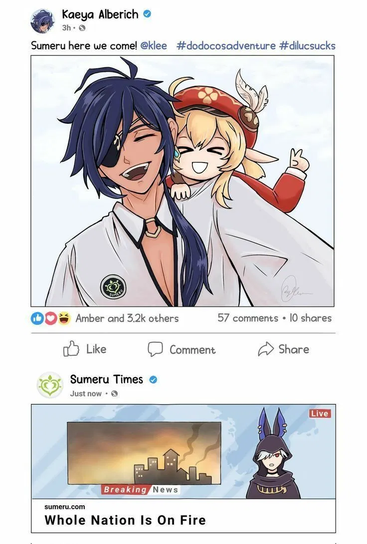 Kaeya và Klee đi du xuân và tấn bi kịch xảy ra Genshin Impact | HoYoLAB