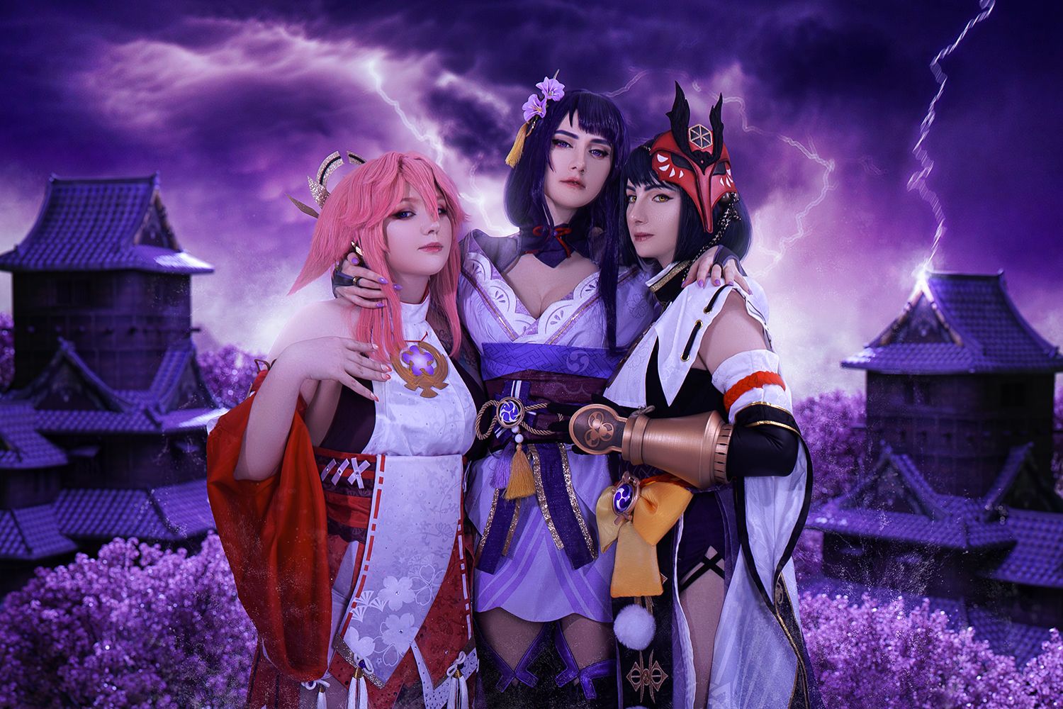 Raiden, Sara and Yae Miko cosplay Genshin Impact | HoYoLAB