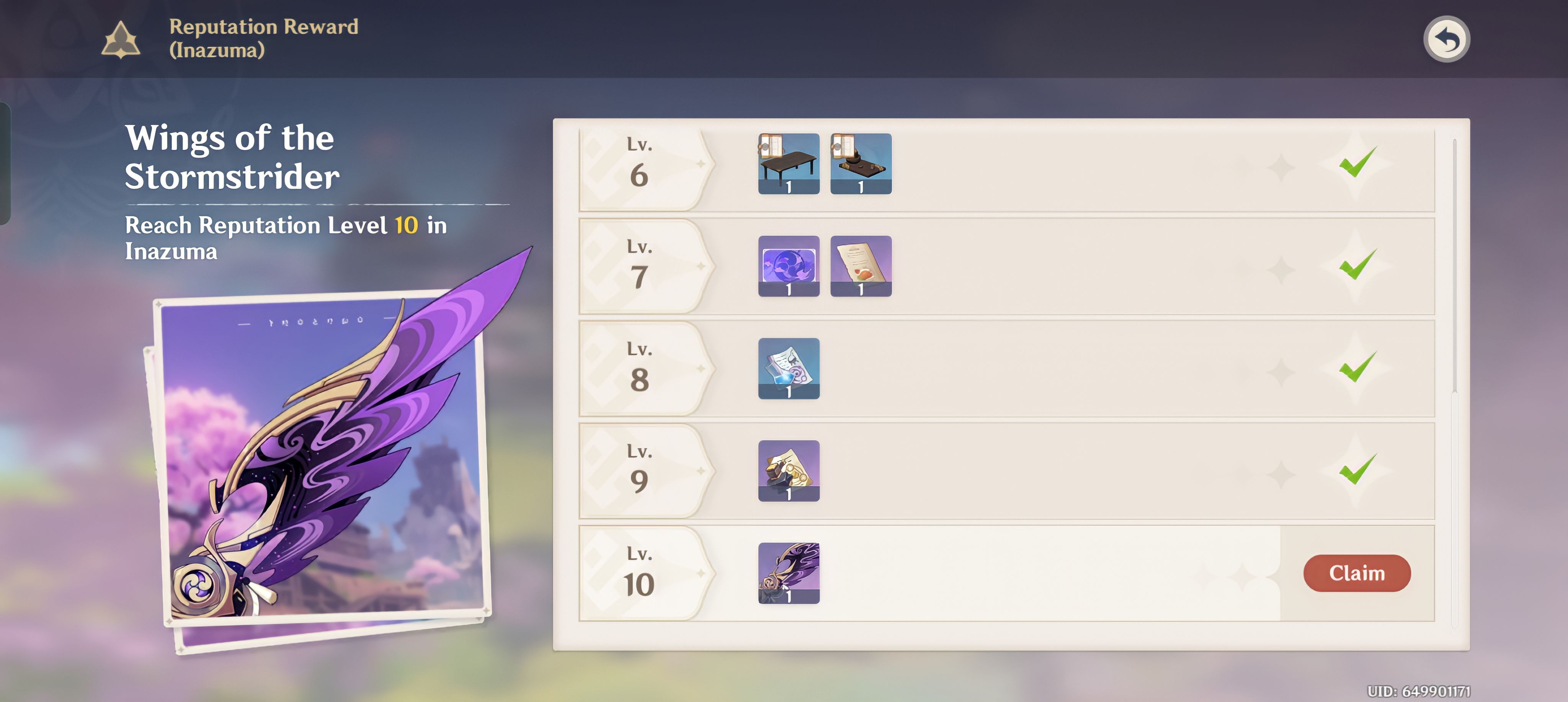 That Reputation Level 10 in Inazuma plus Wings of the Stormstrider plus ...