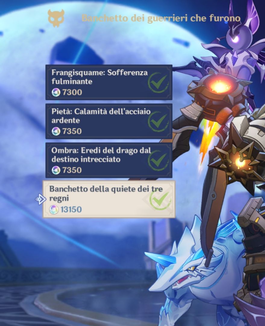 Evento veramente tosto, e classico "DMG check". Quanto avete fatto ...