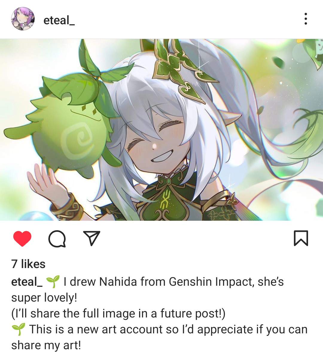 🌱 Nahida Fanart by my Friend! Please Share! Genshin Impact | HoYoLAB