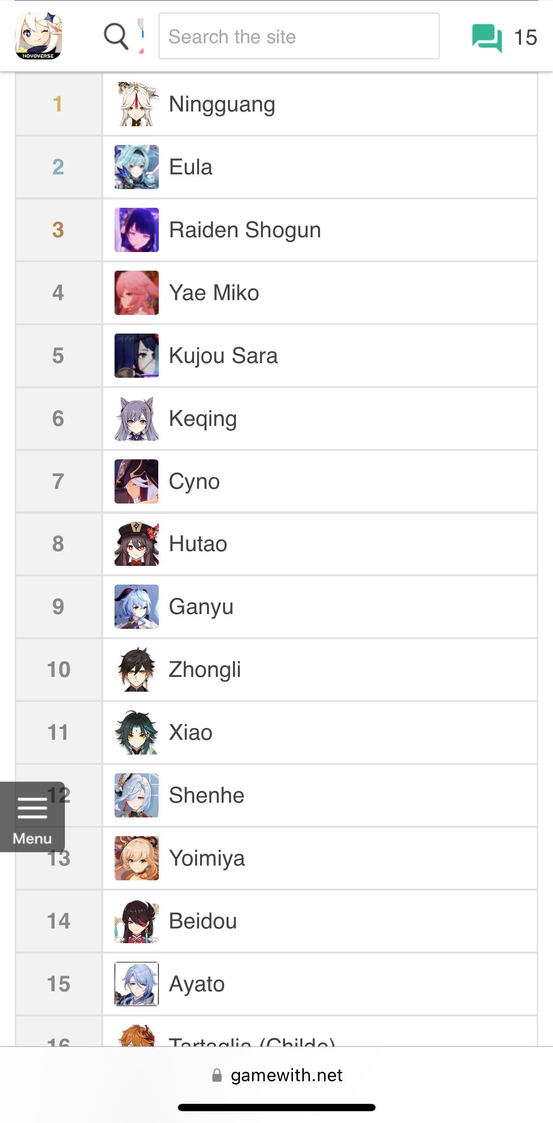 my character calculator results Genshin Impact | HoYoLAB