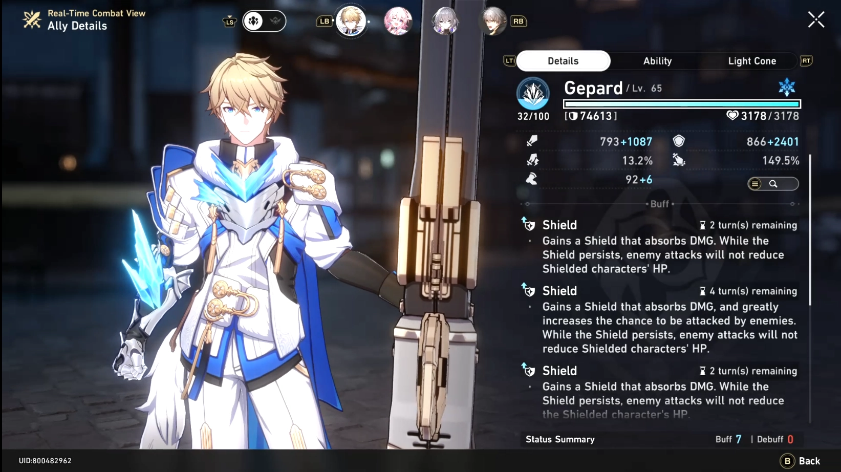 A super safe Gepard (74k shield) Honkai: Star Rail | HoYoLAB