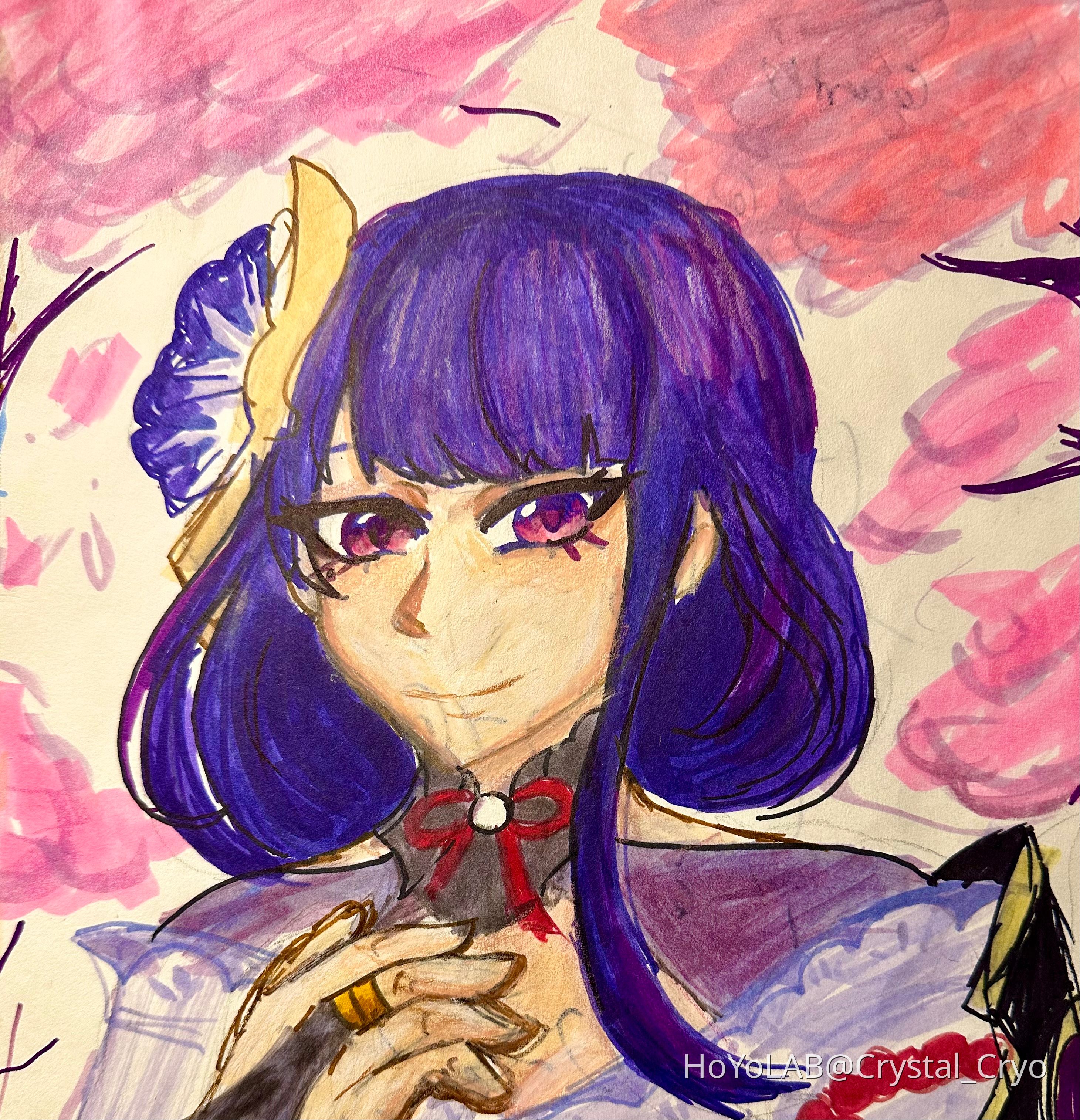 Art diary 173: Happy birthday to the god of electro Ei Genshin Impact ...