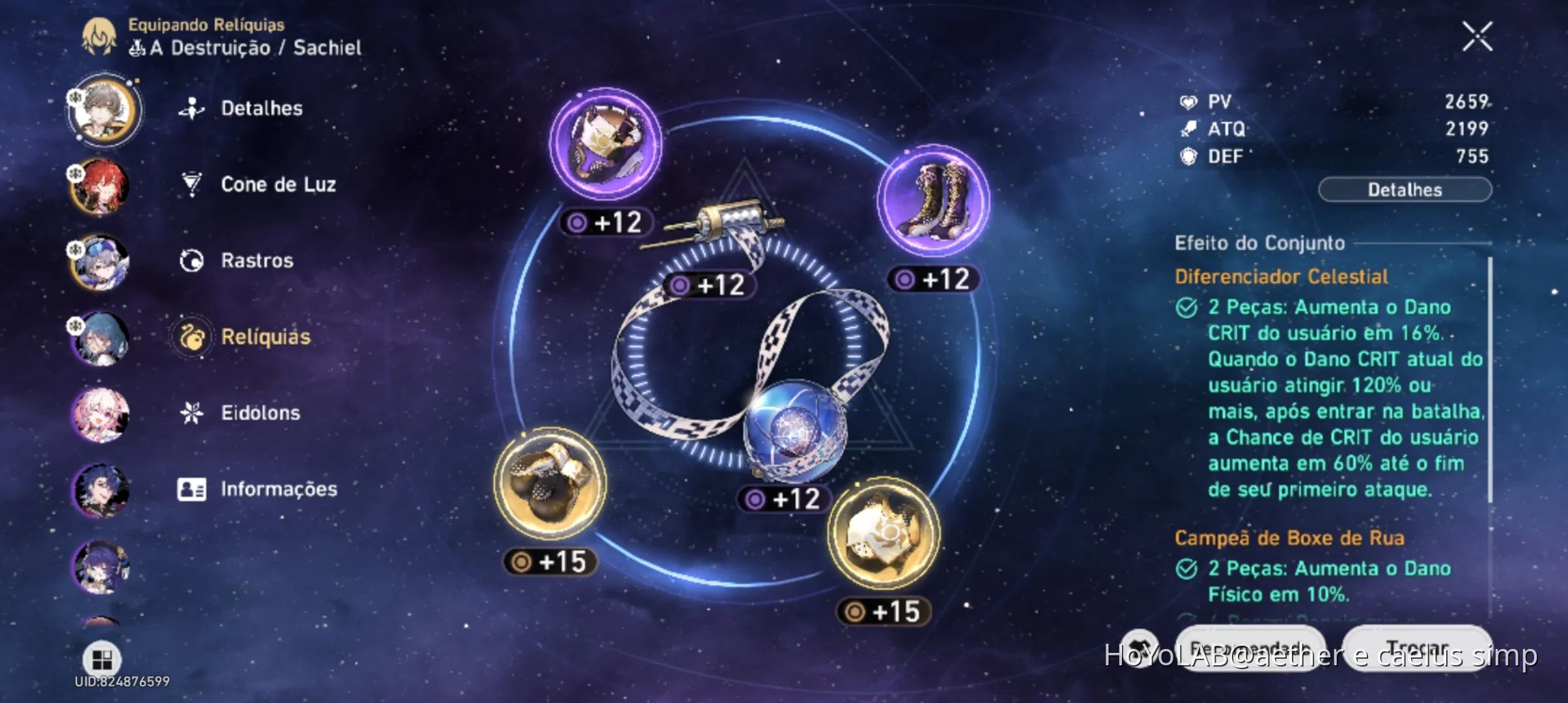 minha build do caelus dps físico Honkai: Star Rail | HoYoLAB