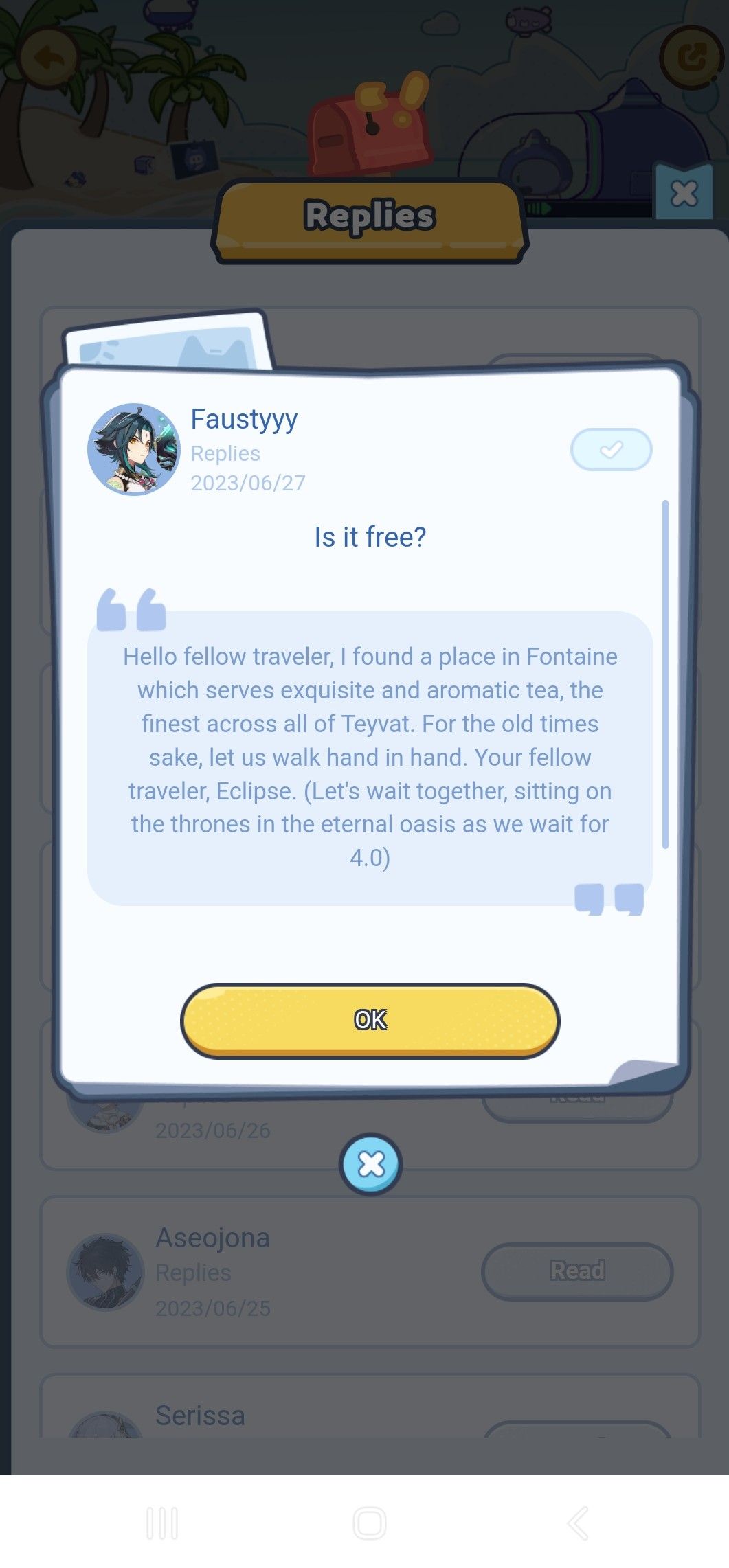 Fortunately, Yes. | HoYoLAB