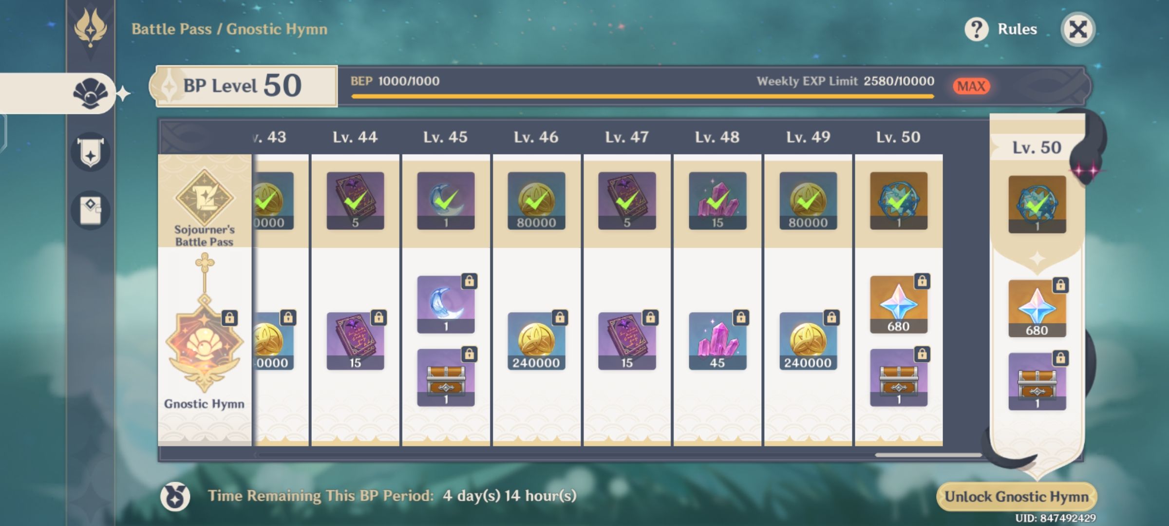 I finally reached max bp lvl Genshin Impact | HoYoLAB