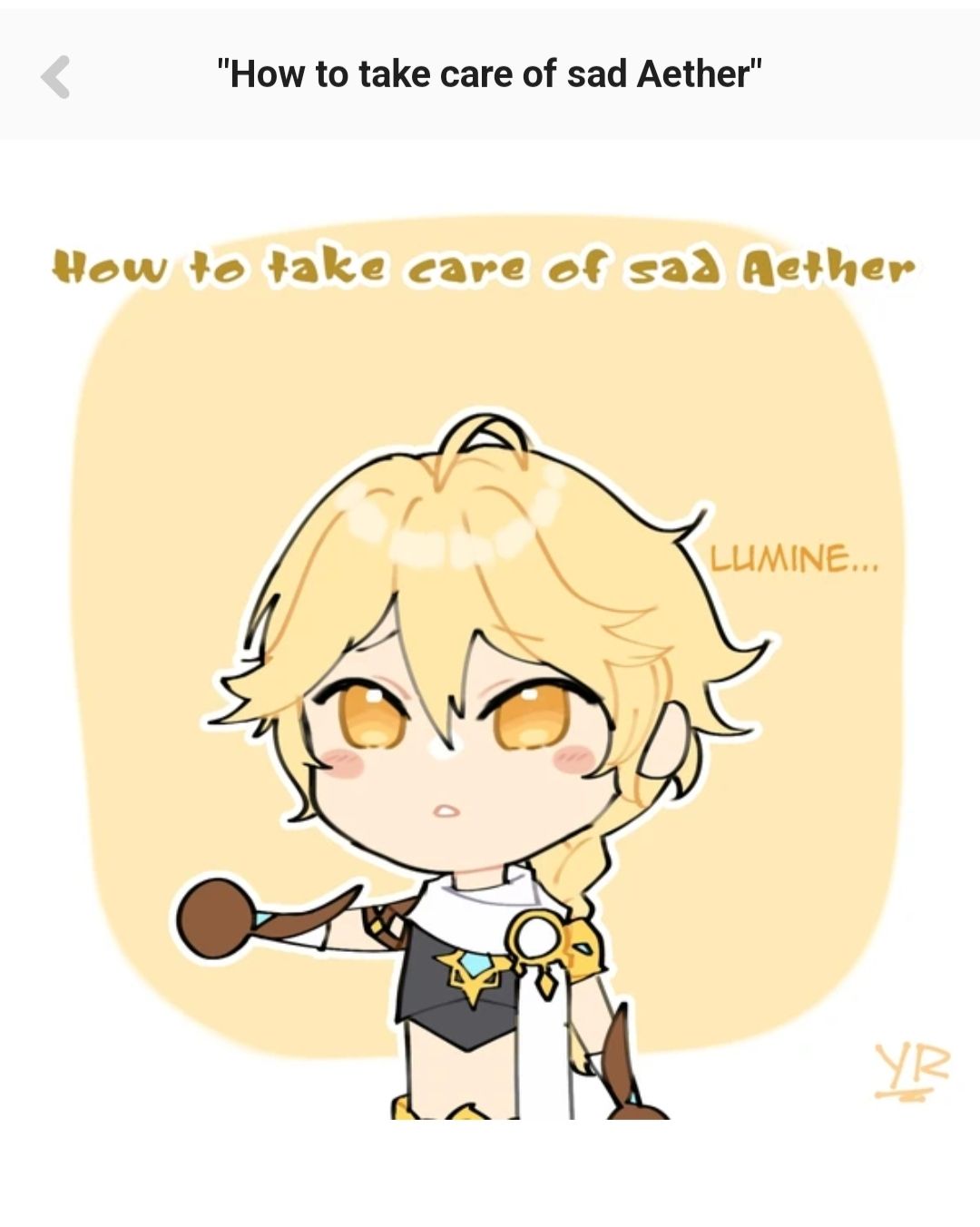 how to take care of sad aether Genshin Impact | HoYoLAB