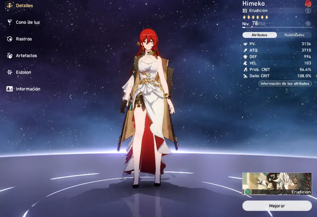 Himeko va full ATK, no le pongan botas de velocidad ni recarga de ...