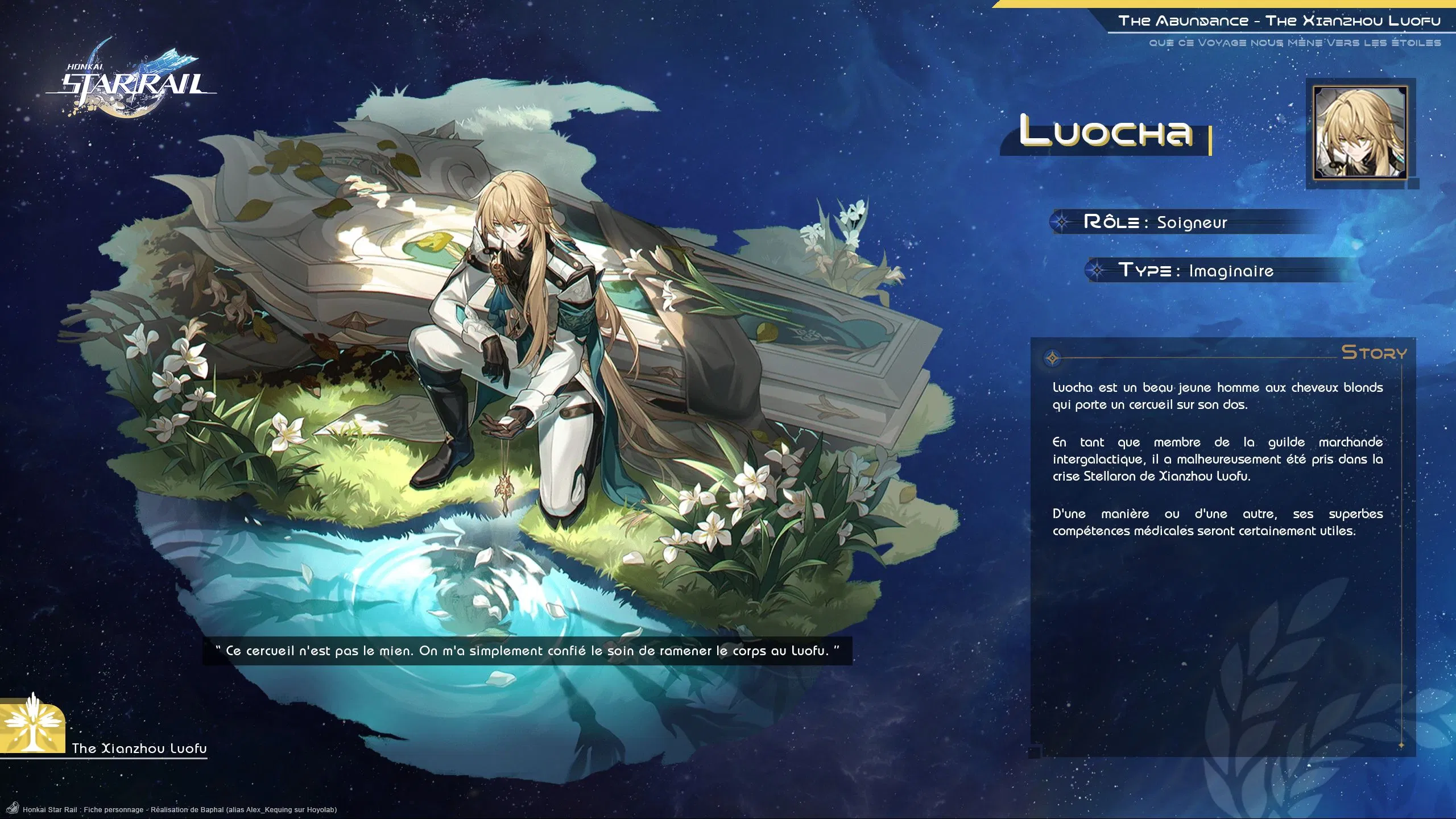 [Star Rail 1.1] Fiche technique de Luocha et fiche "lore" : Luocha ...