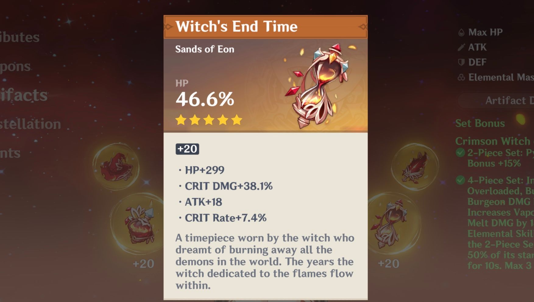 Sands of Eon time piece artifact Genshin Impact | HoYoLAB