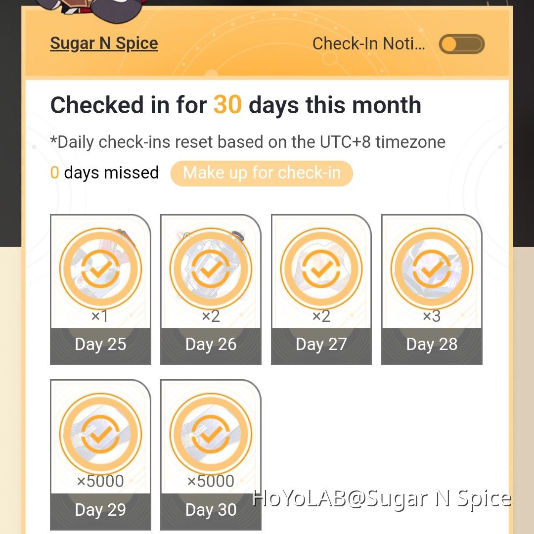 Completed 30 day Check-In Honkai: Star Rail | HoYoLAB