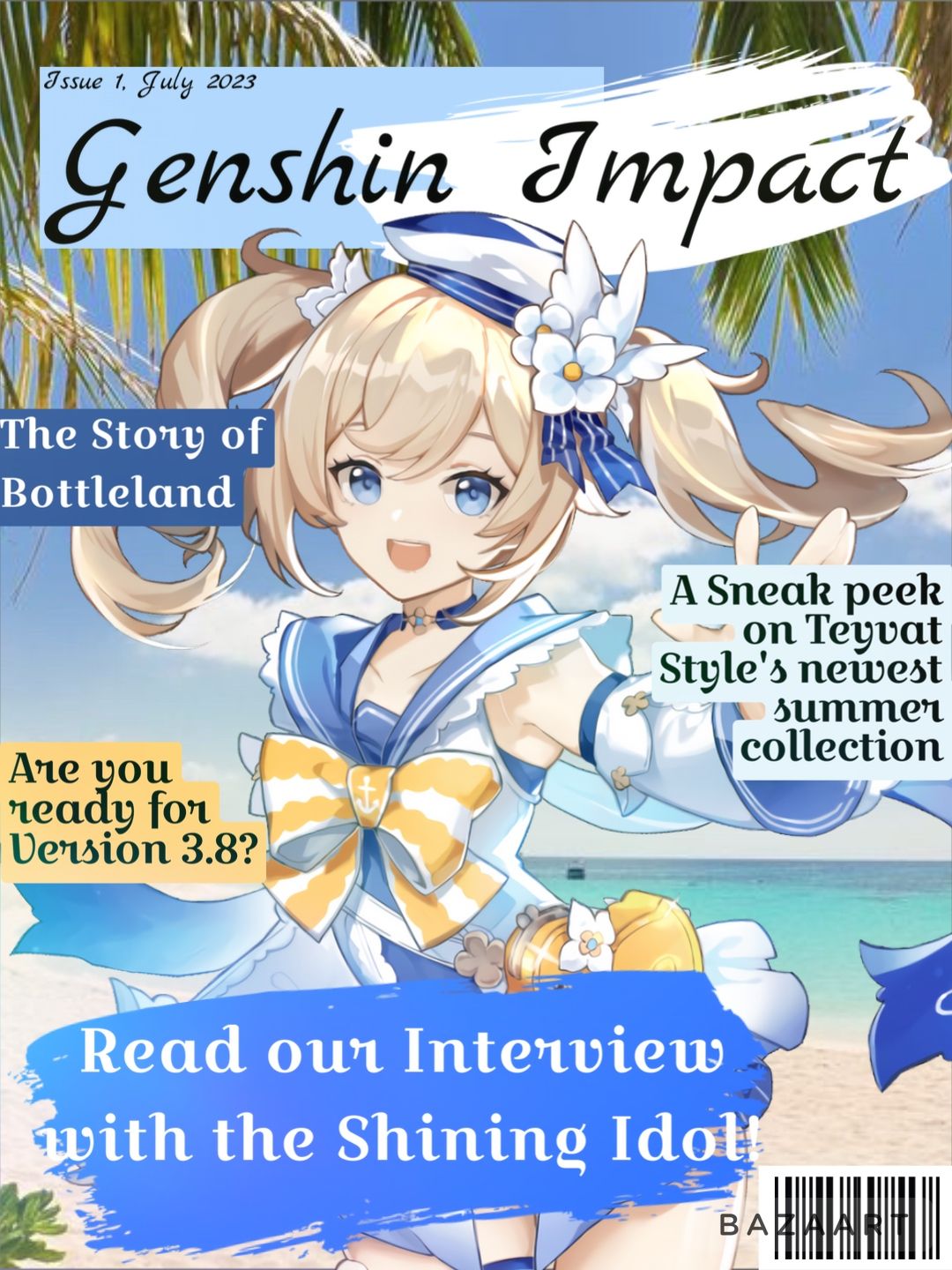Made a Magazine cover for July! Genshin Impact | HoYoLAB