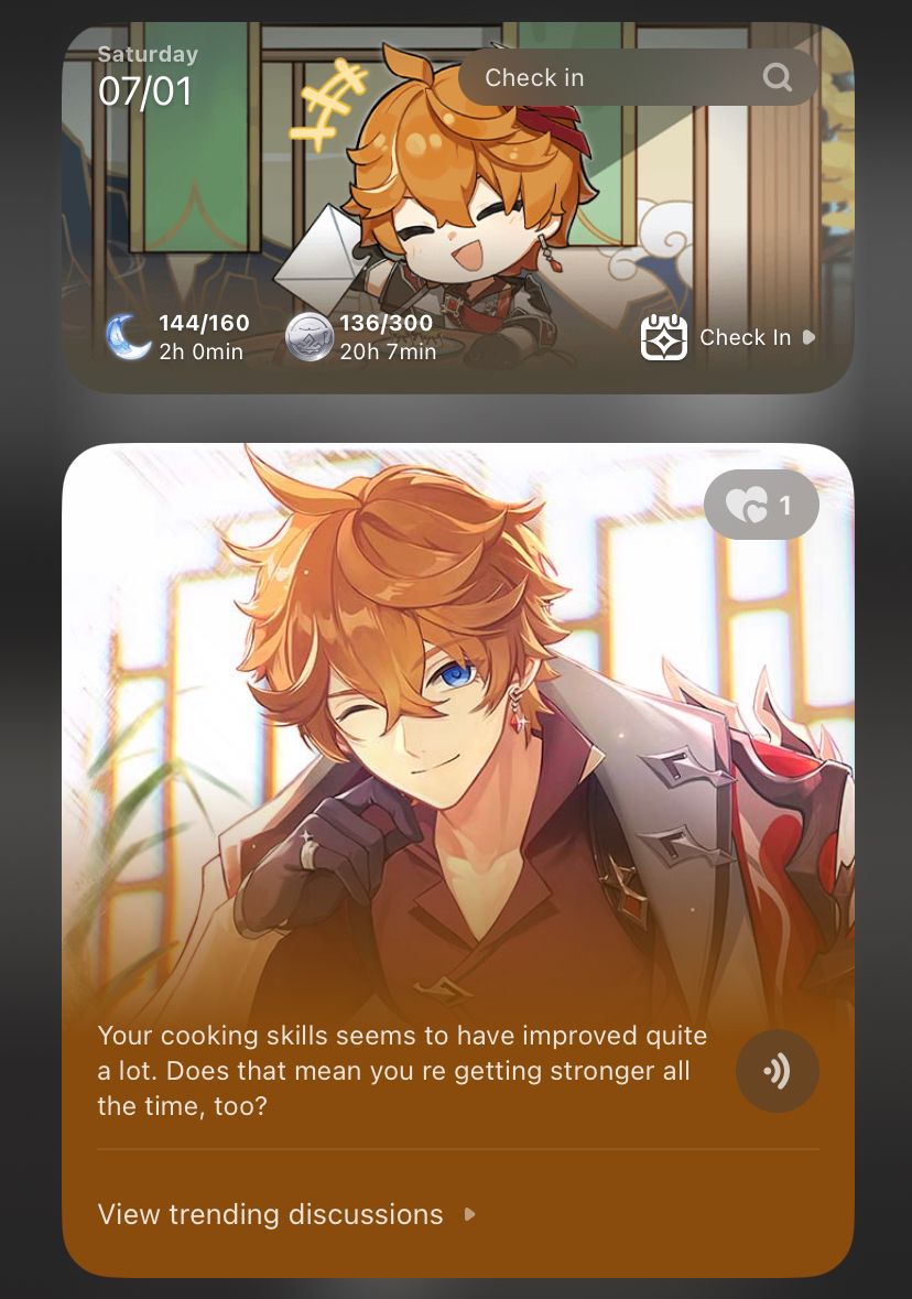 he has now been officially captured in my widgets *evil laughter* Genshin Impact | HoYoLAB