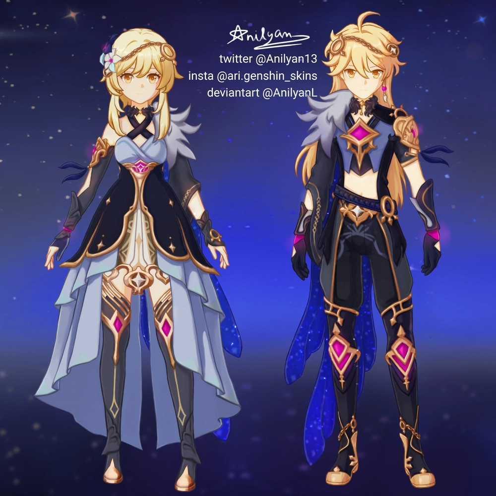 Corrupted/dark version of characters Genshin 2D skins Genshin Impact ...