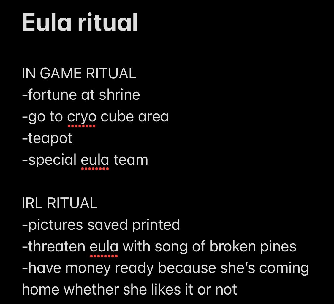 My Eula summoning ritual Genshin Impact | HoYoLAB