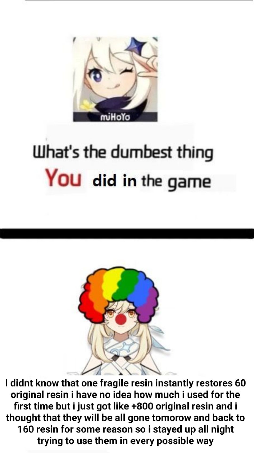 didn't even know how resin works Genshin Impact | HoYoLAB