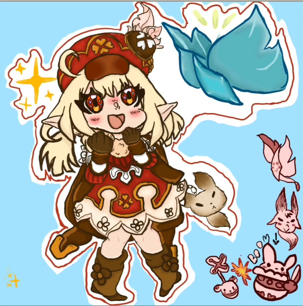 klee and a crystal fly Genshin Impact | HoYoLAB