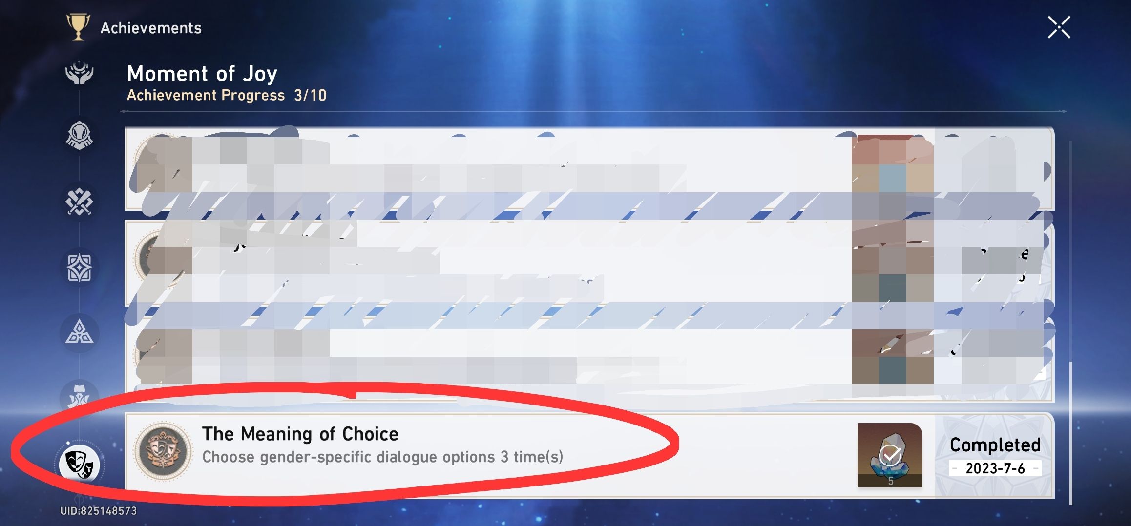 [STAR RAIL] Achievement - The Meaning of Choice. Received this ...