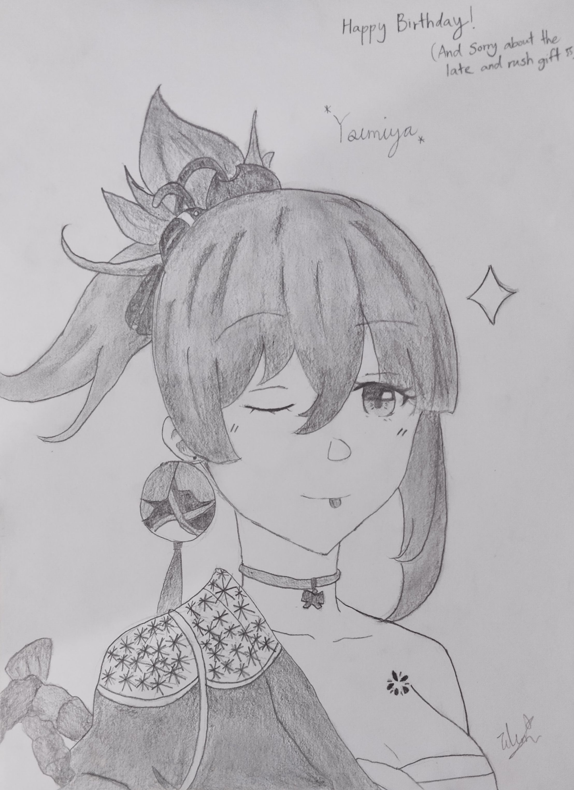 Yoimiya Fanart🎆 (My art style) Genshin Impact | HoYoLAB