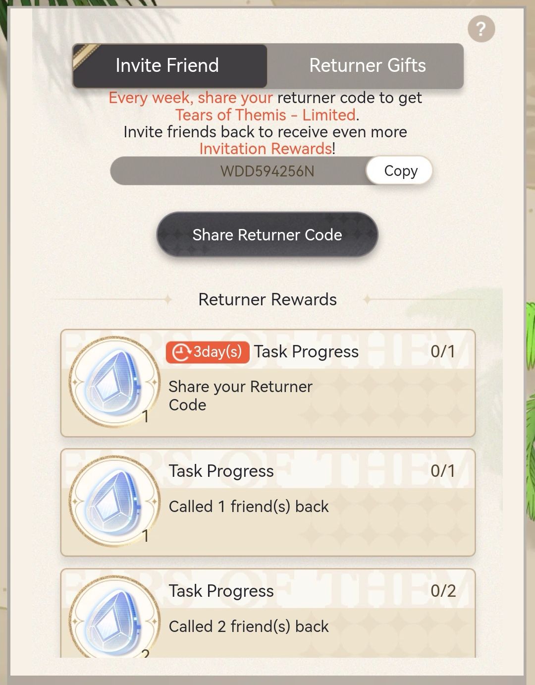 USE MY CODE, I'LL USE YOURS Tears of Themis | HoYoLAB