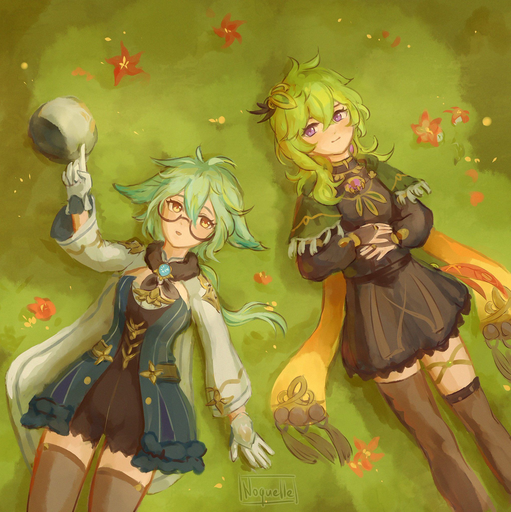 Collei x Sucrose art by Noquelle_art on Twitter Genshin Impact | HoYoLAB